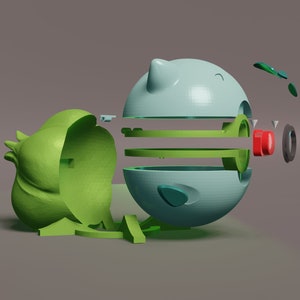 Bulbasaur Pokeball 3D Print File | Themed Stash Box (digital Download ...