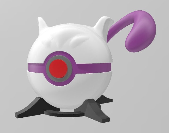 Mewtball | Mewtwo Pokeball 3D Print Files (STL, 3MF Digital Download ...