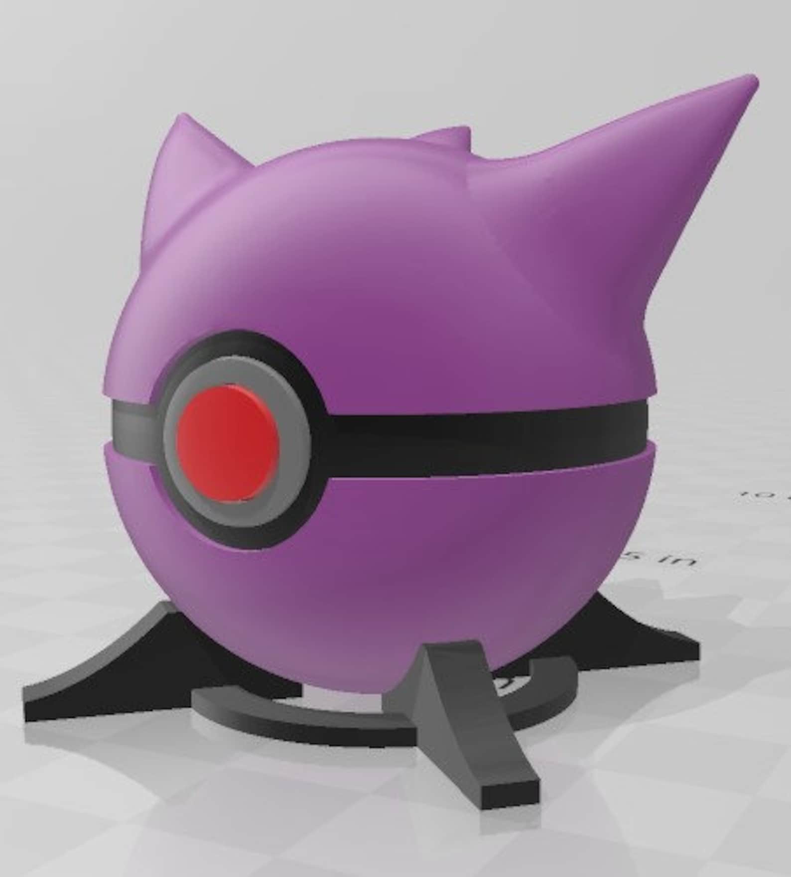 Gengaball | Gengar Themed Pokeball | Pokemon 3D Printing Files ...