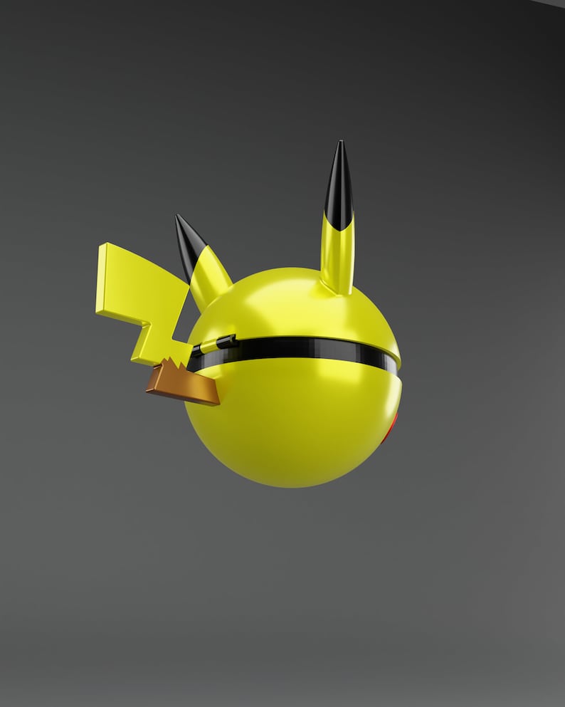 Pikaball | Pikachu Themed Pokeball | Pokemon 3D Printing Files ...