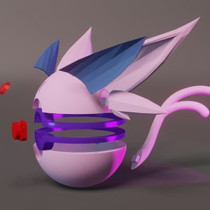 Espeball | Espeon Themed Pokeball | Pokemon 3D Printing Files | Digital ...