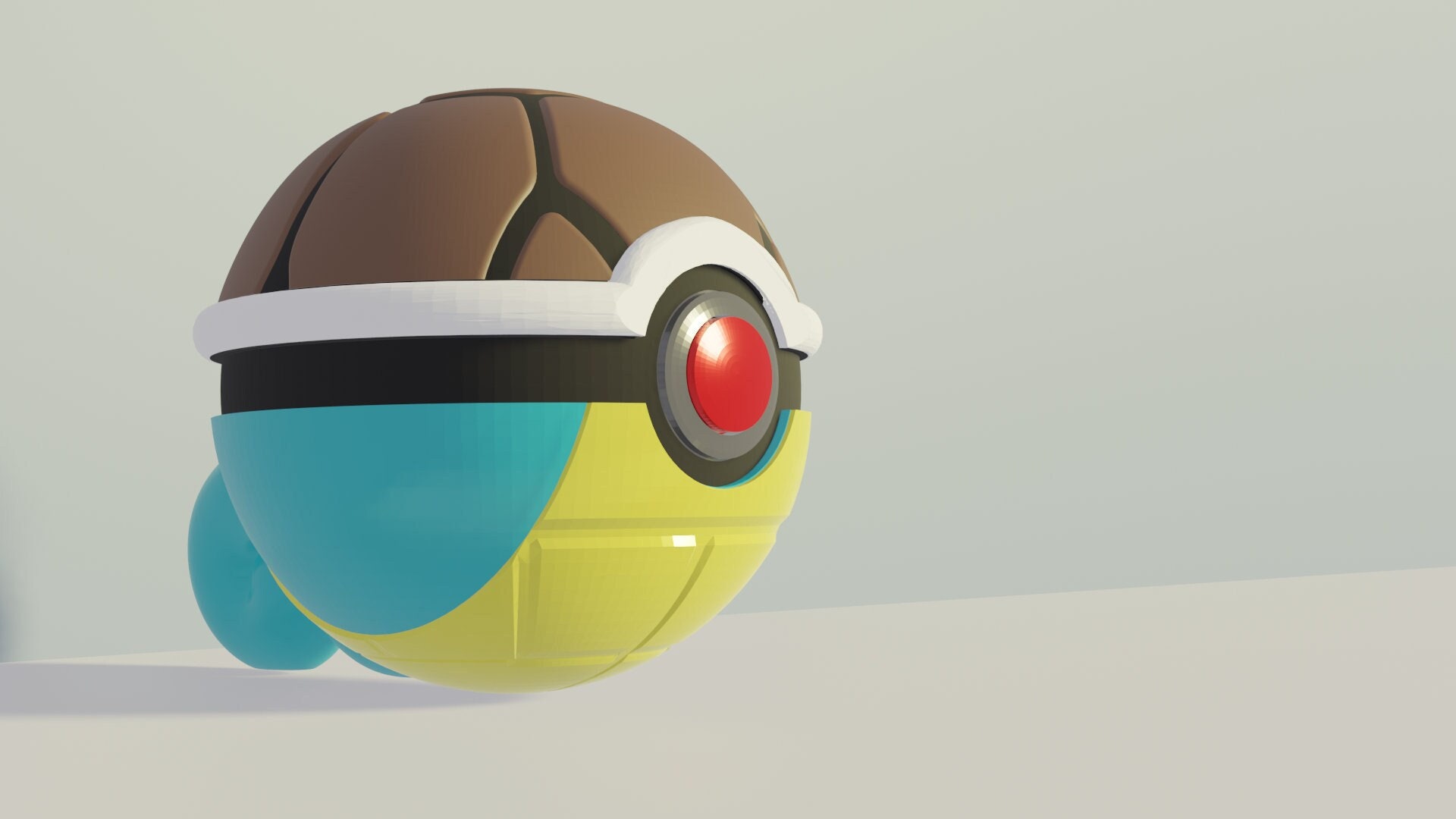 Squirball Squirtle Themed Pokeball Pokemon 3D Printing Files Digital ...