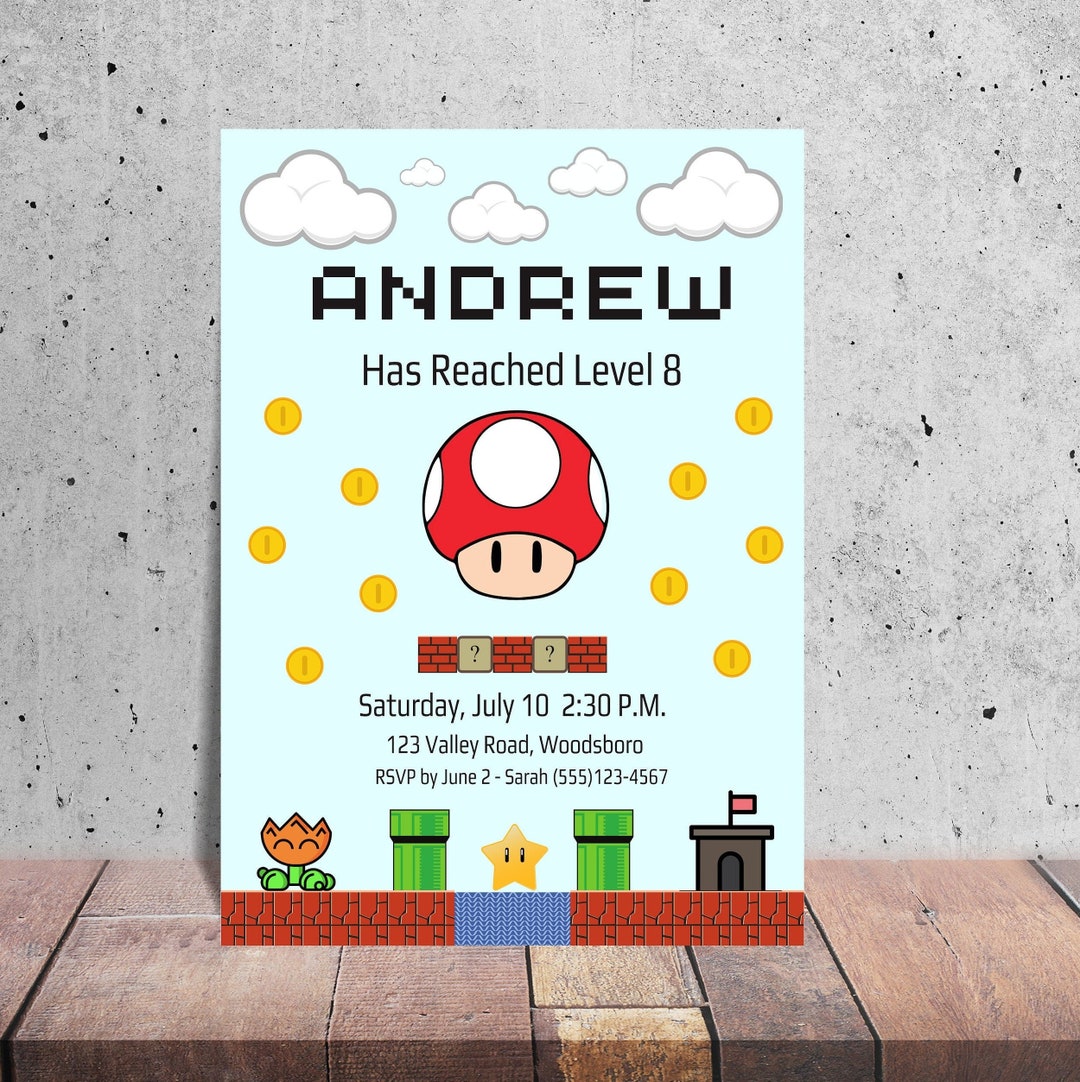Mario Bros. Party Invitation - Etsy
