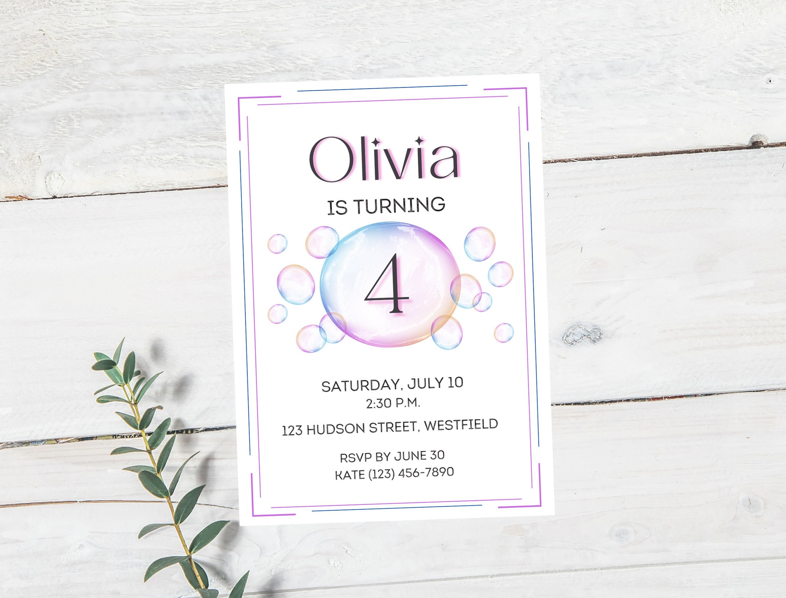 Bubbles Party Invitation - Etsy
