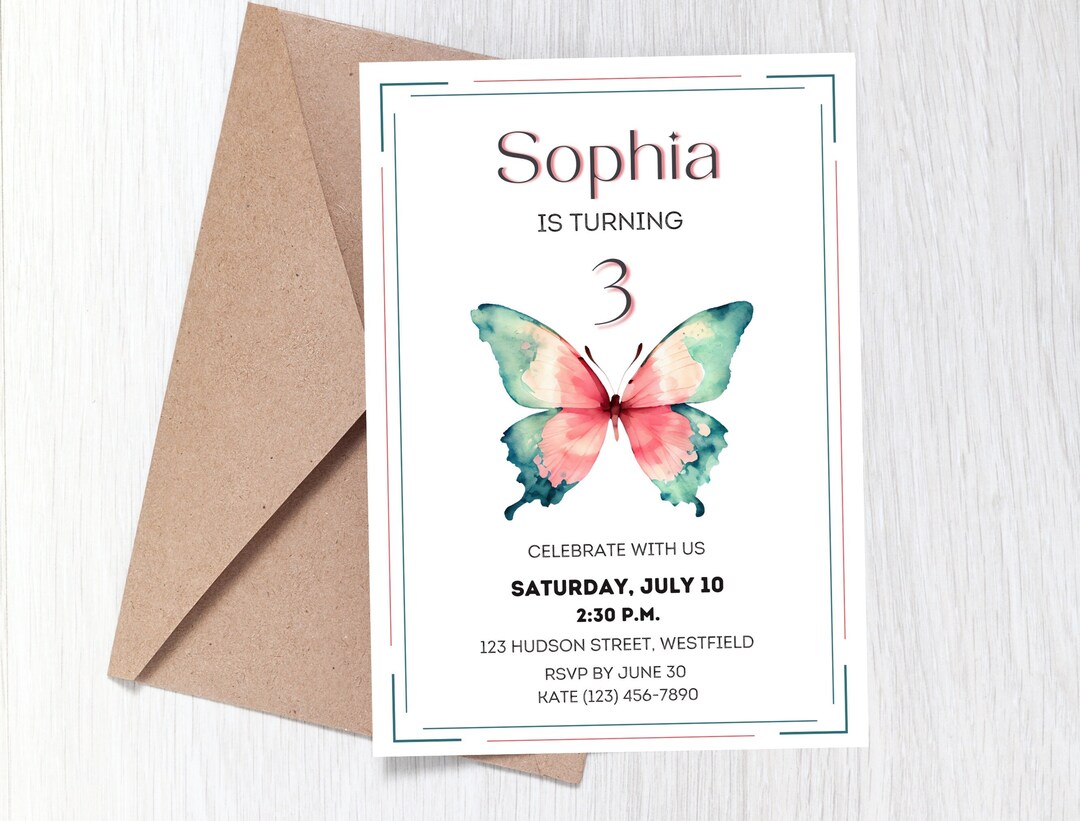 Butterfly Party Invitation - Etsy