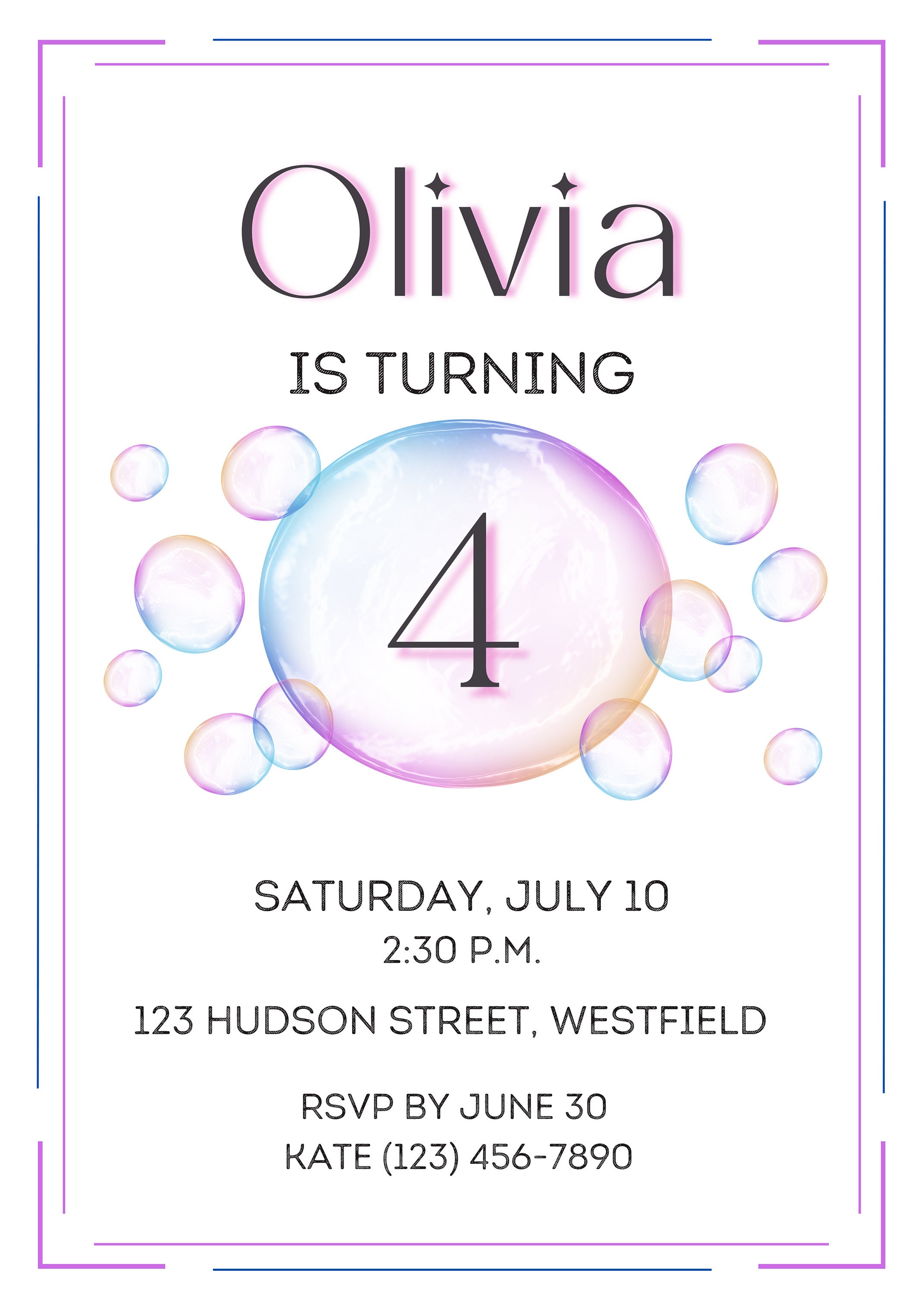 Bubbles Party Invitation - Etsy