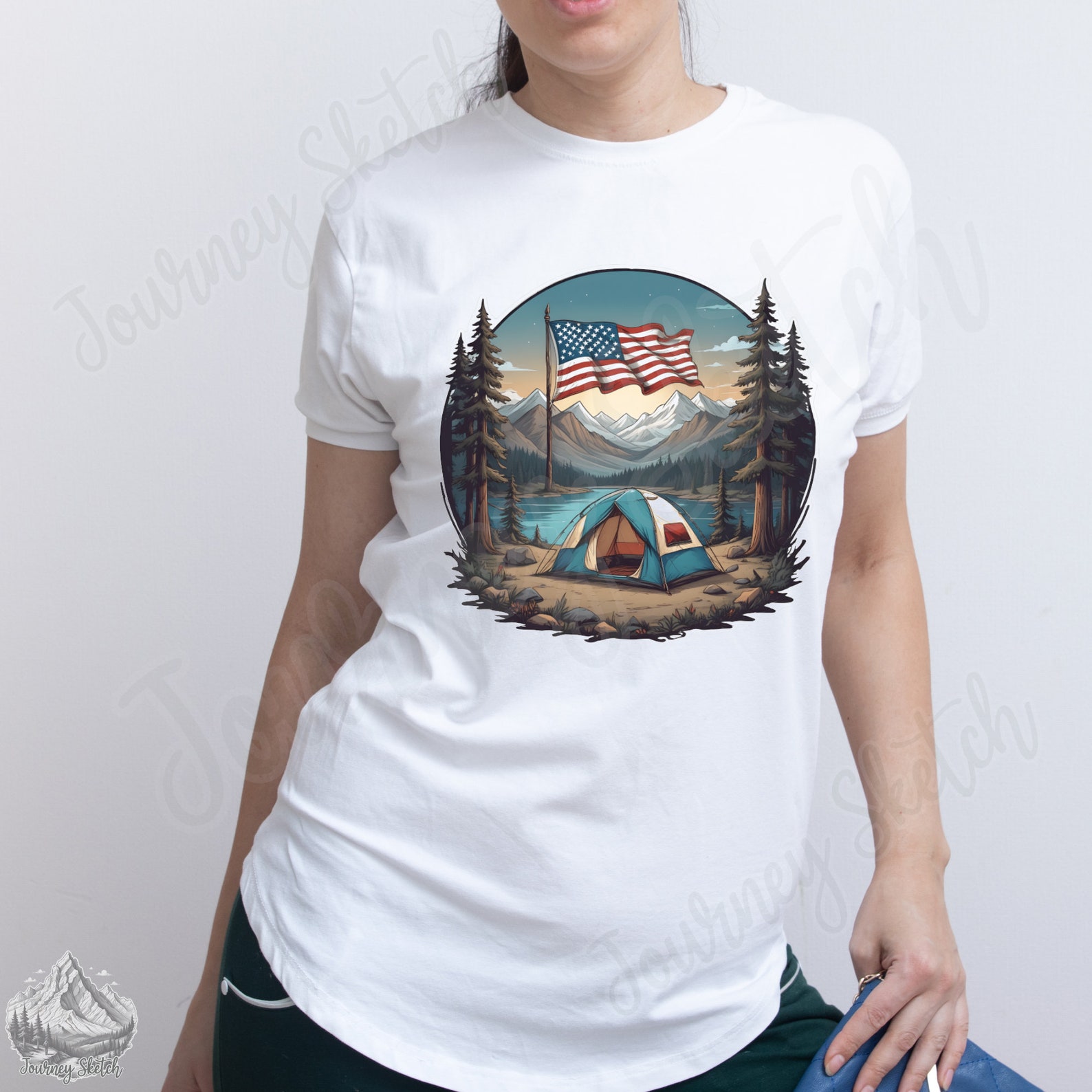 4th of July Camping American Flag Camp PNG Sublimation Design Clipart ...