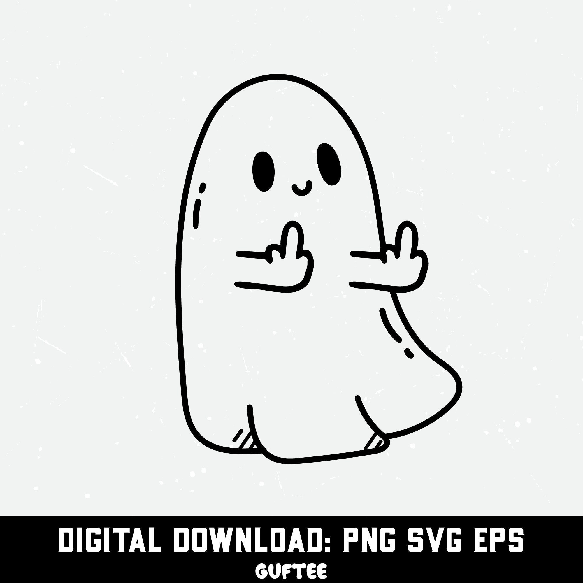 Ghost Middle Finger Svg Png, Funny Halloween Svg Png, Cute Ghost ...