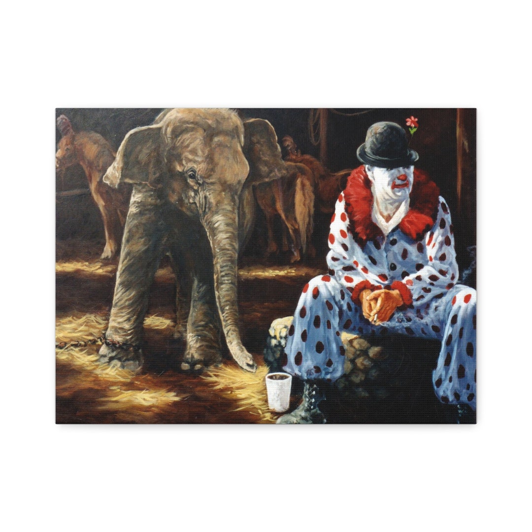 Clown on Break | Art Print | Print on Canvas | Diana Elizabeth Stanley ...