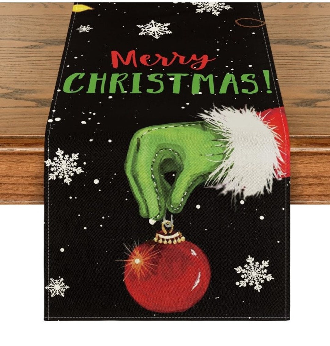 Christmas Grinch Merry Christmas Table Runner Table Runner - Etsy