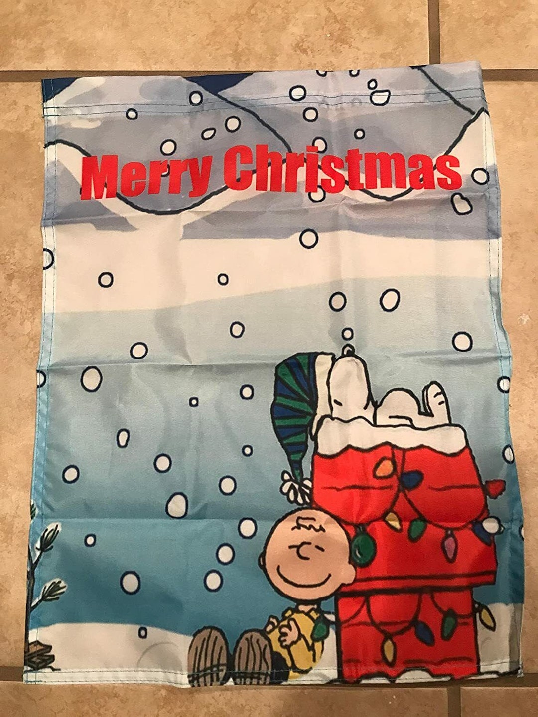 Snoopy and Charlie Brown Christmas House Flag Double Sided 28 X 40 In ...