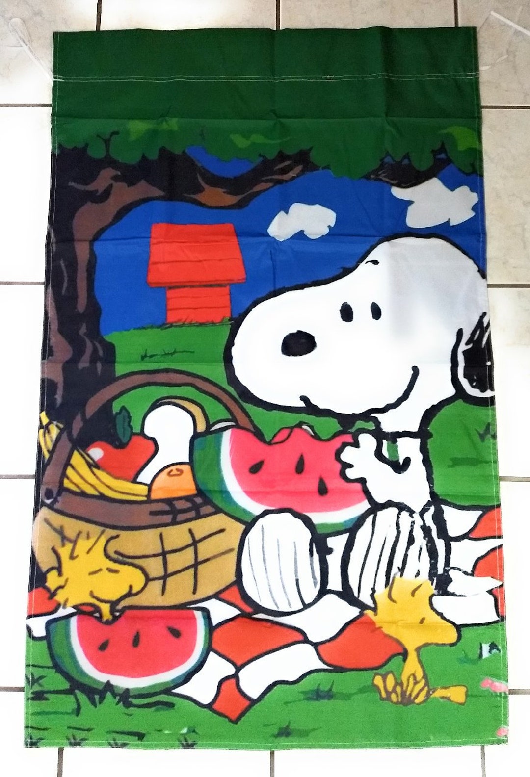 Snoopy Summer Picnic 28 X 40 in House Flag Double Sided - Etsy