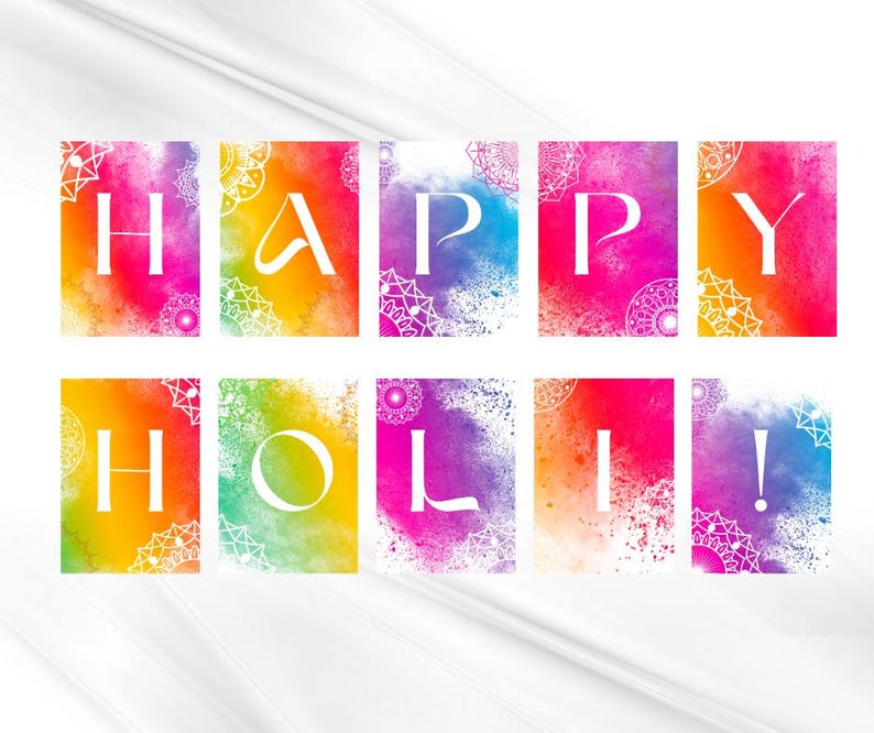 Holi Decoration, Happy Holi Banner, Holi Party, Color Festival Decor ...