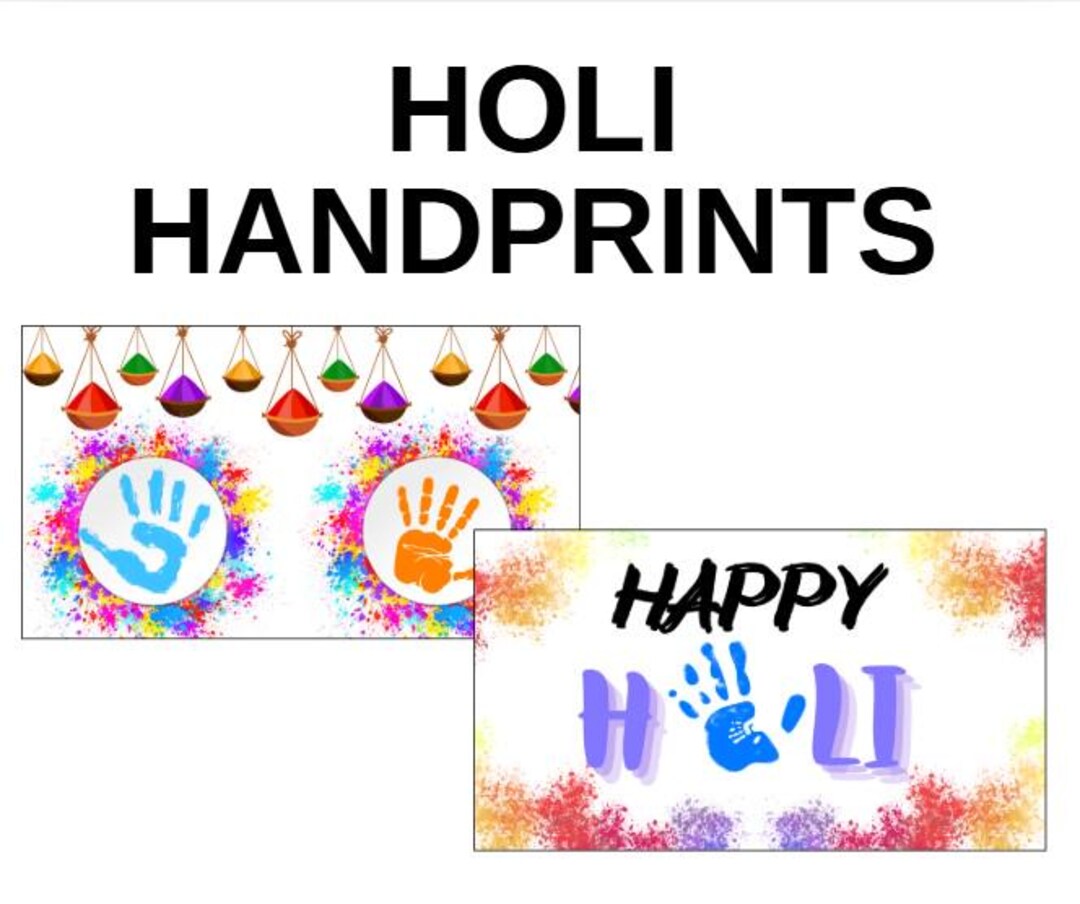 Holi Handprint Craft Bundle, Fun Holi Activity Kids, Indian Festival ...