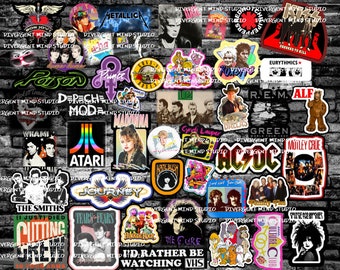 90s Rock Band Logos Version #2 Tumbler Wrap Digital Download PNG - Etsy
