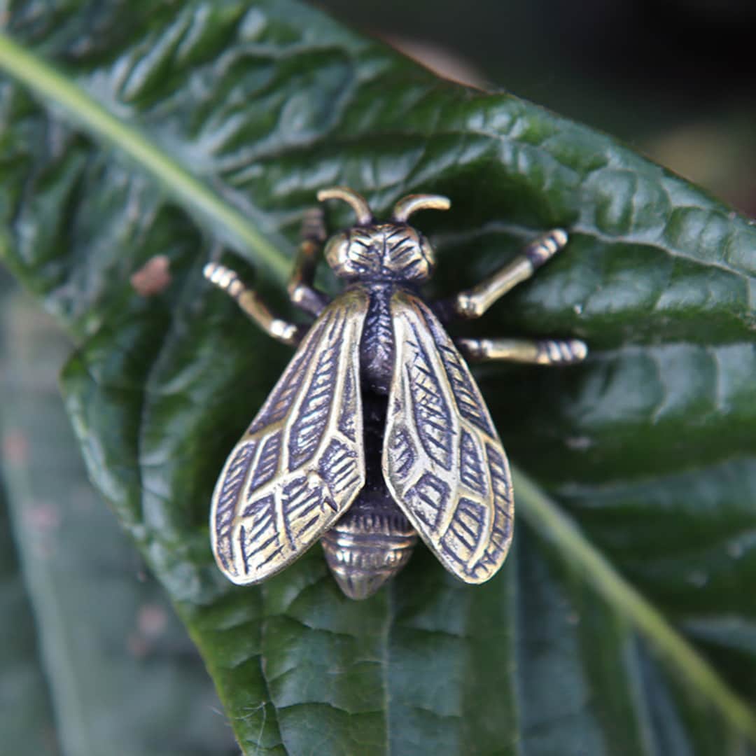 Figurine Bee Solid Brass Insect Honey Bee Figurines Miniatures - Etsy