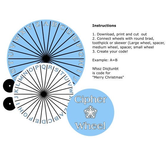 Christmas Cipher Wheel Ready to Print - Etsy