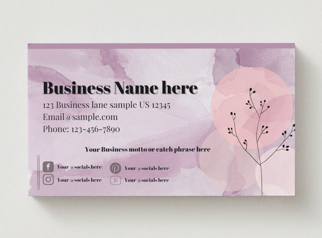 Customizable/ Printable Business Card Template - Etsy