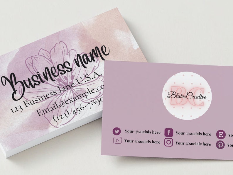 Customizable/ Printable Business Card Template - Etsy