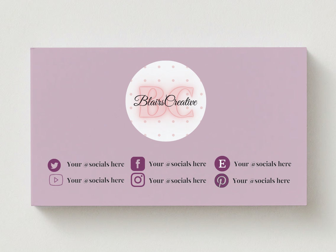 Customizable/ Printable Business Card Template - Etsy