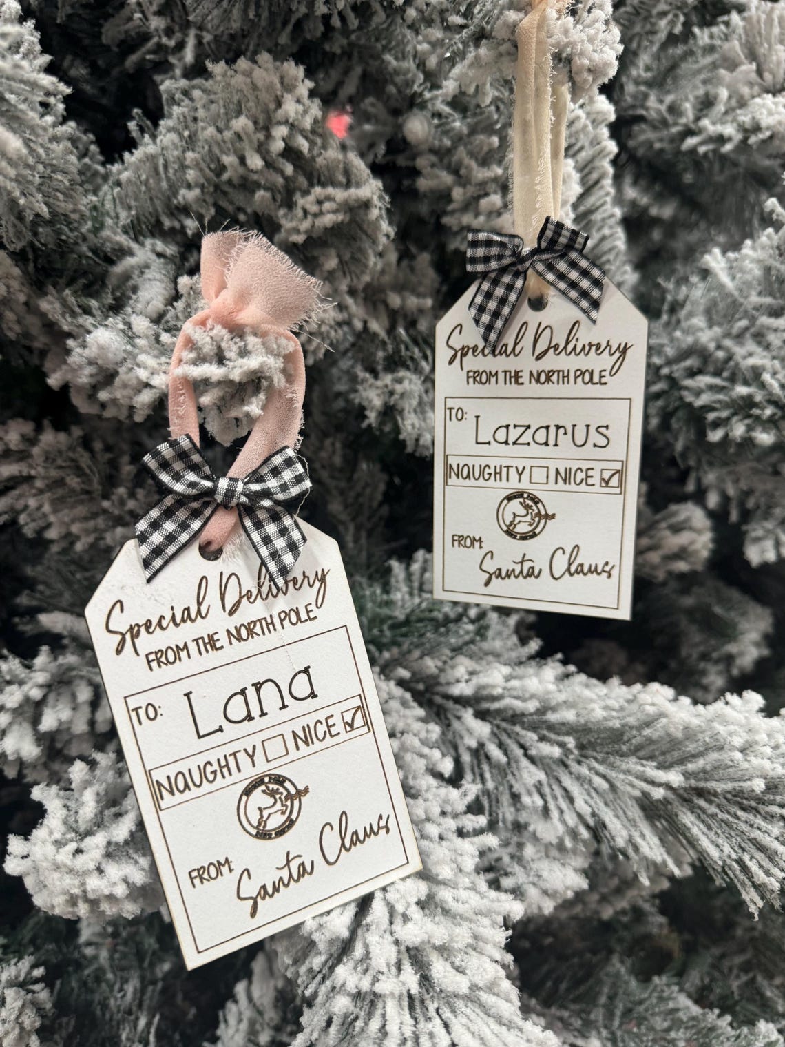 Personalized Santa Gift Tag: Engraved Wooden Christmas Name Tag - Etsy