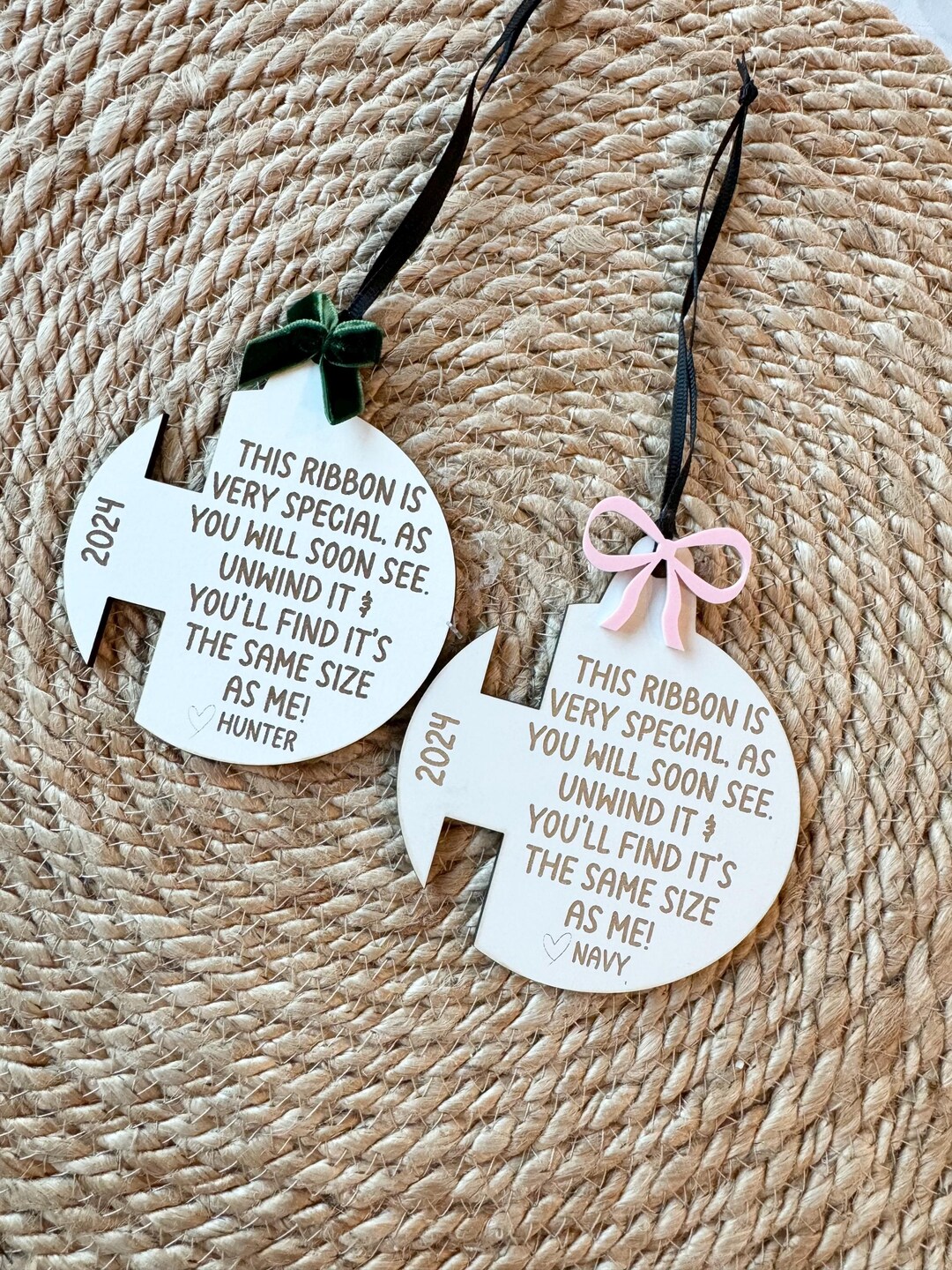Personalized Ribbon Height Ornament: Kids Keepsake - Etsy