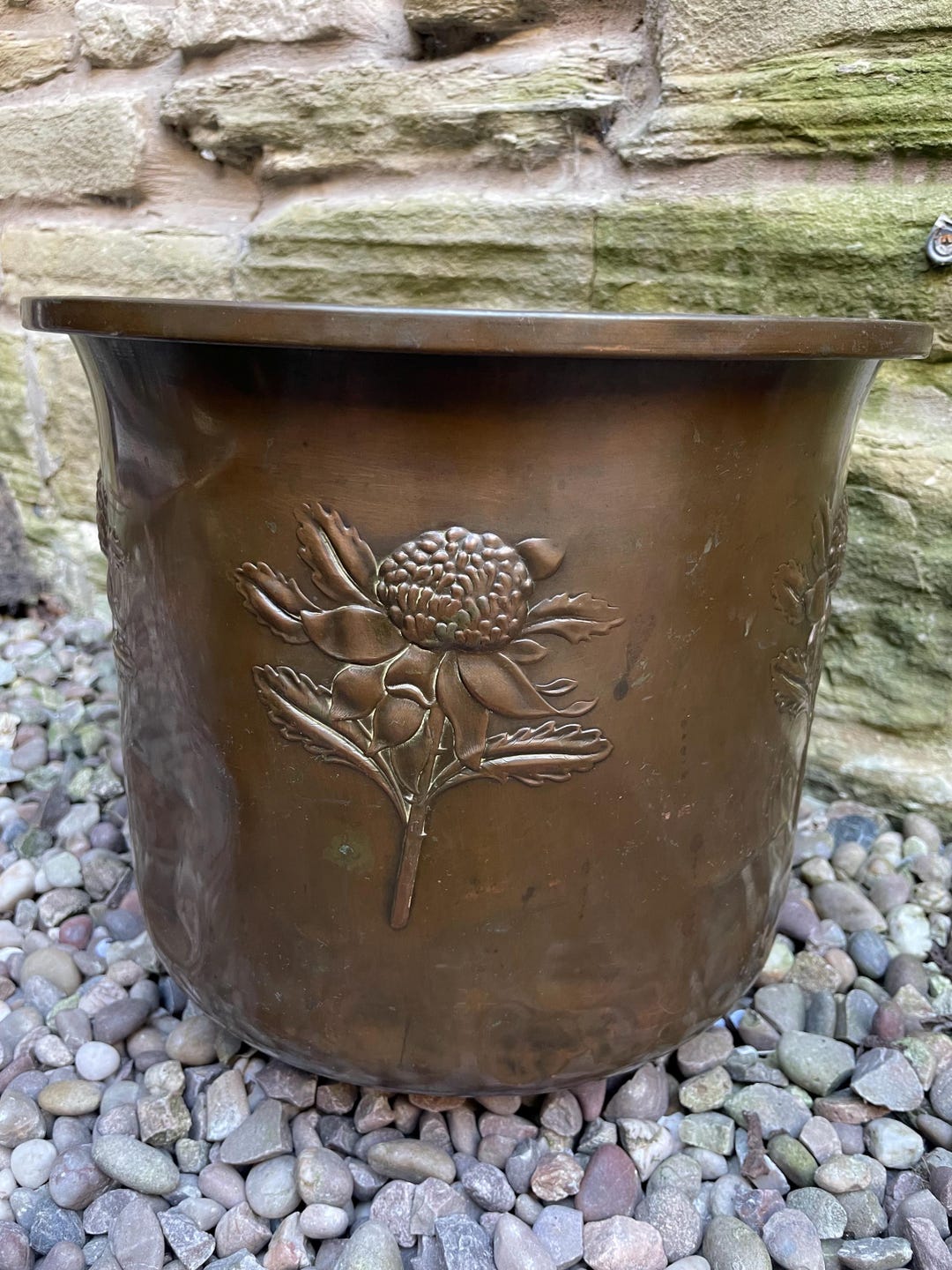 Large Antique Art Nouveau Floral Detail Joseph Sankey & Sons Solid ...