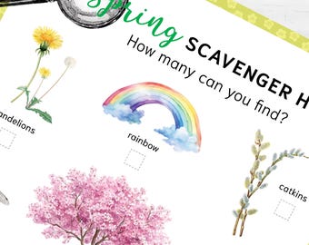 Nature Scavenger Hunt. Printable Easter Nature Activity. Outdoor Spring ...