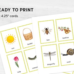 Printable Spring Flashcards: Montessori Vocabulary Materials for ...
