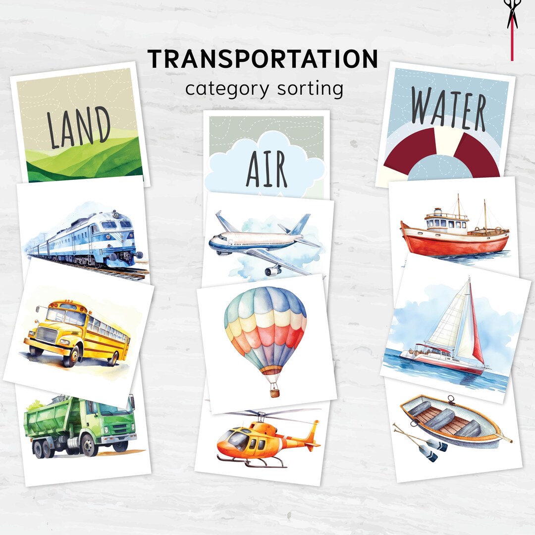 Transportation Sorting Activity | Printable Vehicle Sorting Cards ...
