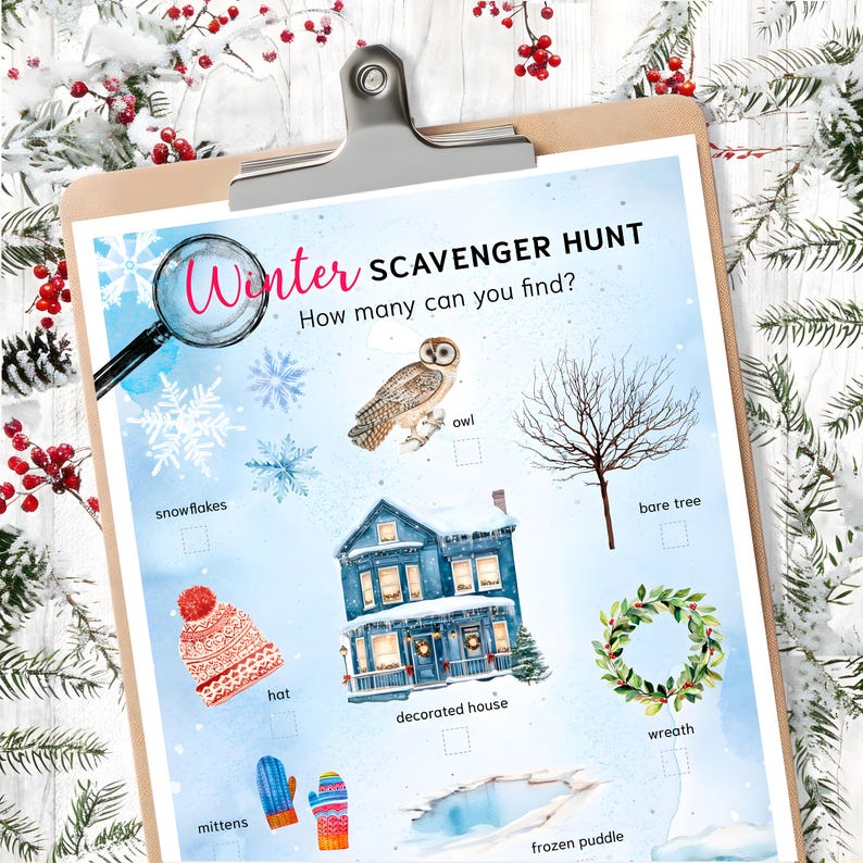 Winter Scavenger Hunt for Kids. Printable Winter Nature Activity ...