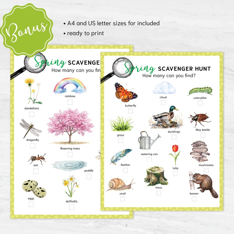 Nature Scavenger Hunt. Printable Spring Nature Activity. Outdoor Easter ...
