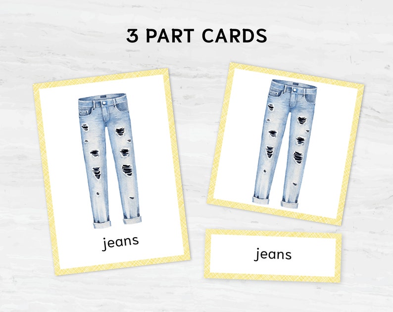 Montessori Clothes Flashcards a Printable Homeschool Material With ...