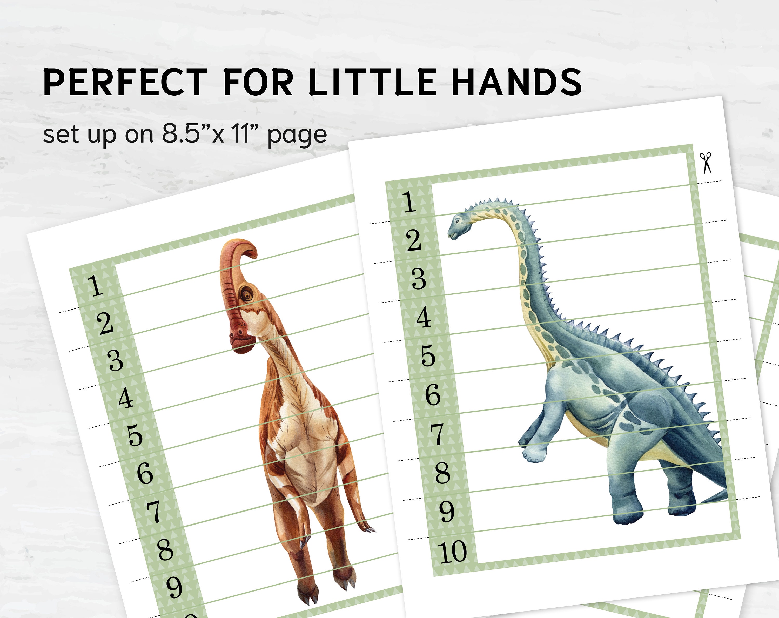 Dinosaur Number Sequence Printable Puzzle. Montessori Preschool Math ...