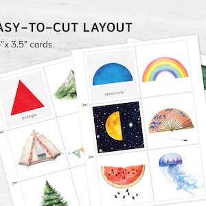 Montessori Shape Sorting Cards: Printable Toddler Learning Activity Set ...