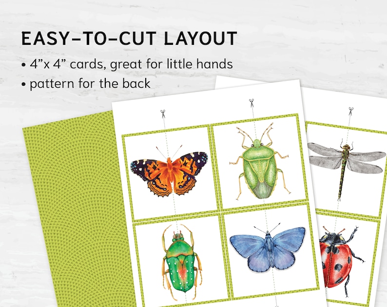 Insects Symmetry Matching Puzzle: Montessori Toddler Activity (digital ...