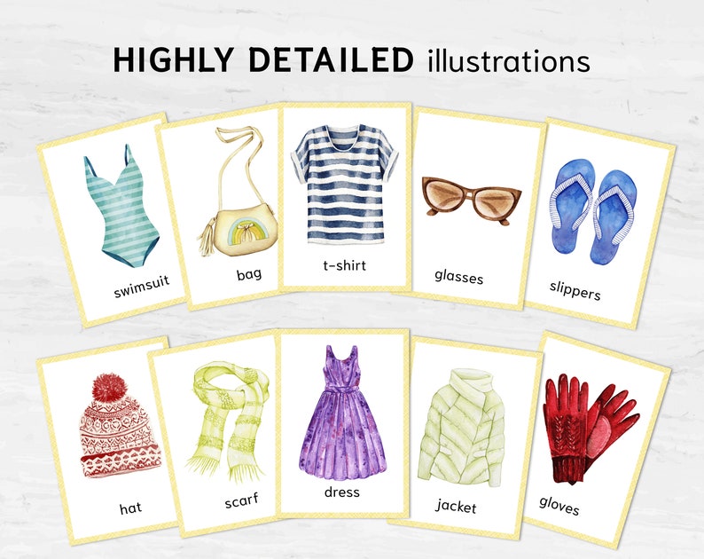 Montessori Clothes Flashcards - a Printable Homeschool Material With ...