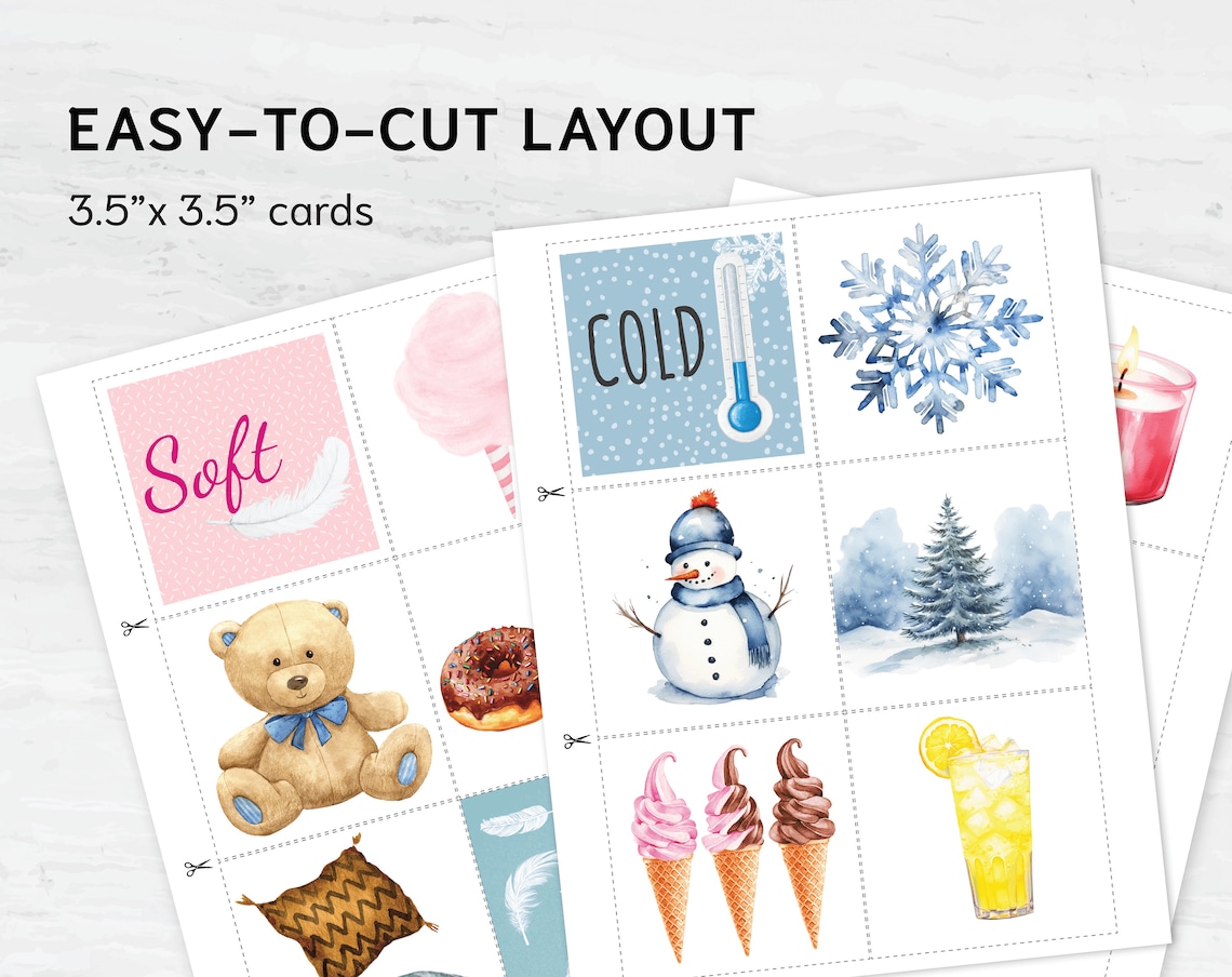 Hot & Cold: Opposites Sorting Activity Printable Flashcards for ...