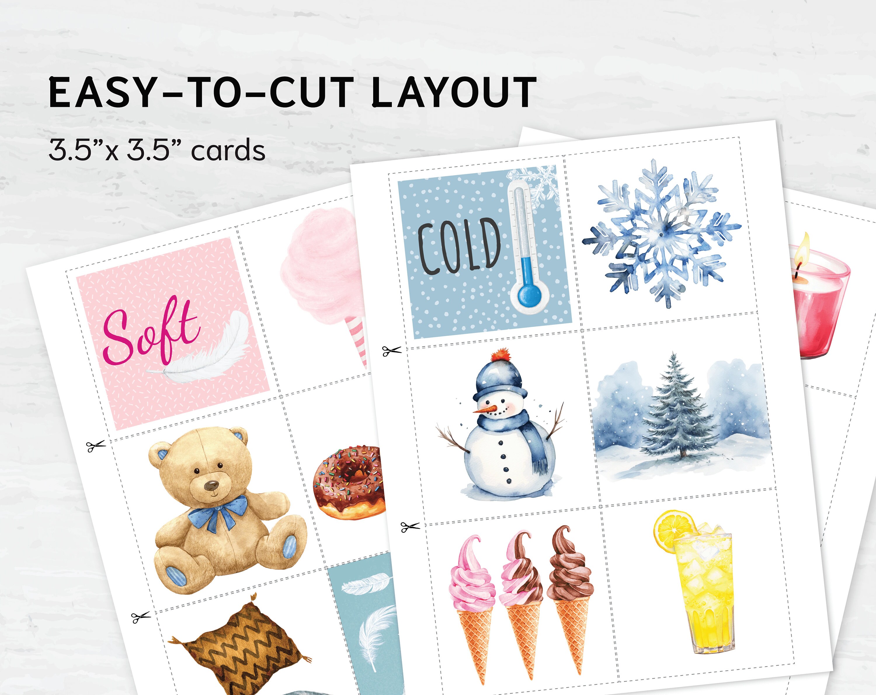 Hot Vs Cold Montessori Matching Activity Printable Flashcards for ...