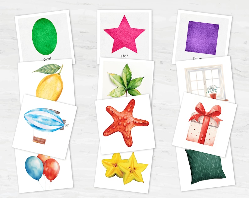 Montessori Shape Sorting Cards: Printable Toddler Learning Activity Set ...