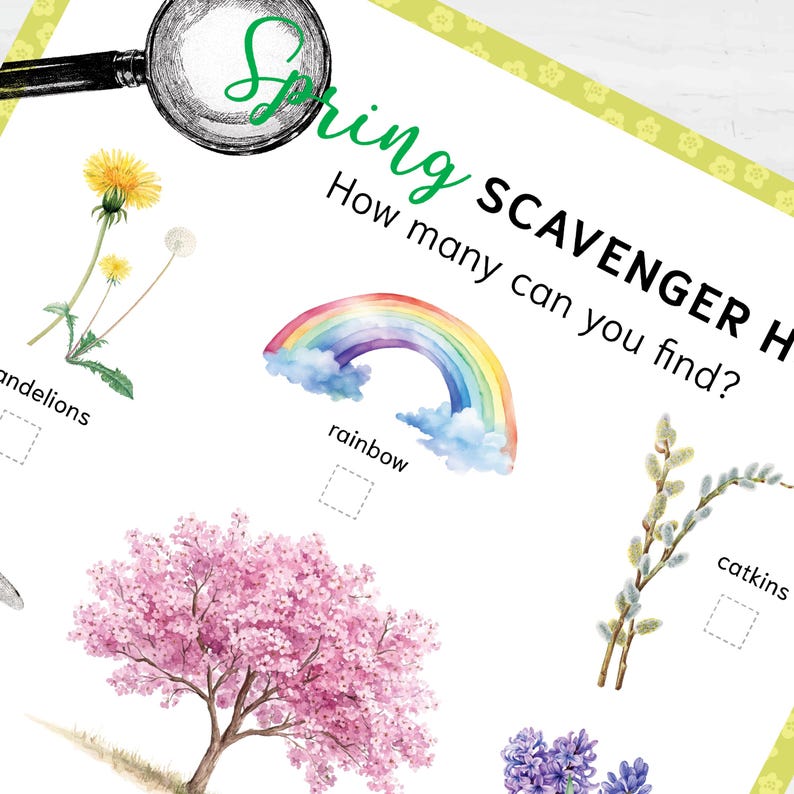 Nature Scavenger Hunt. Printable Spring Nature Activity. Outdoor Easter ...