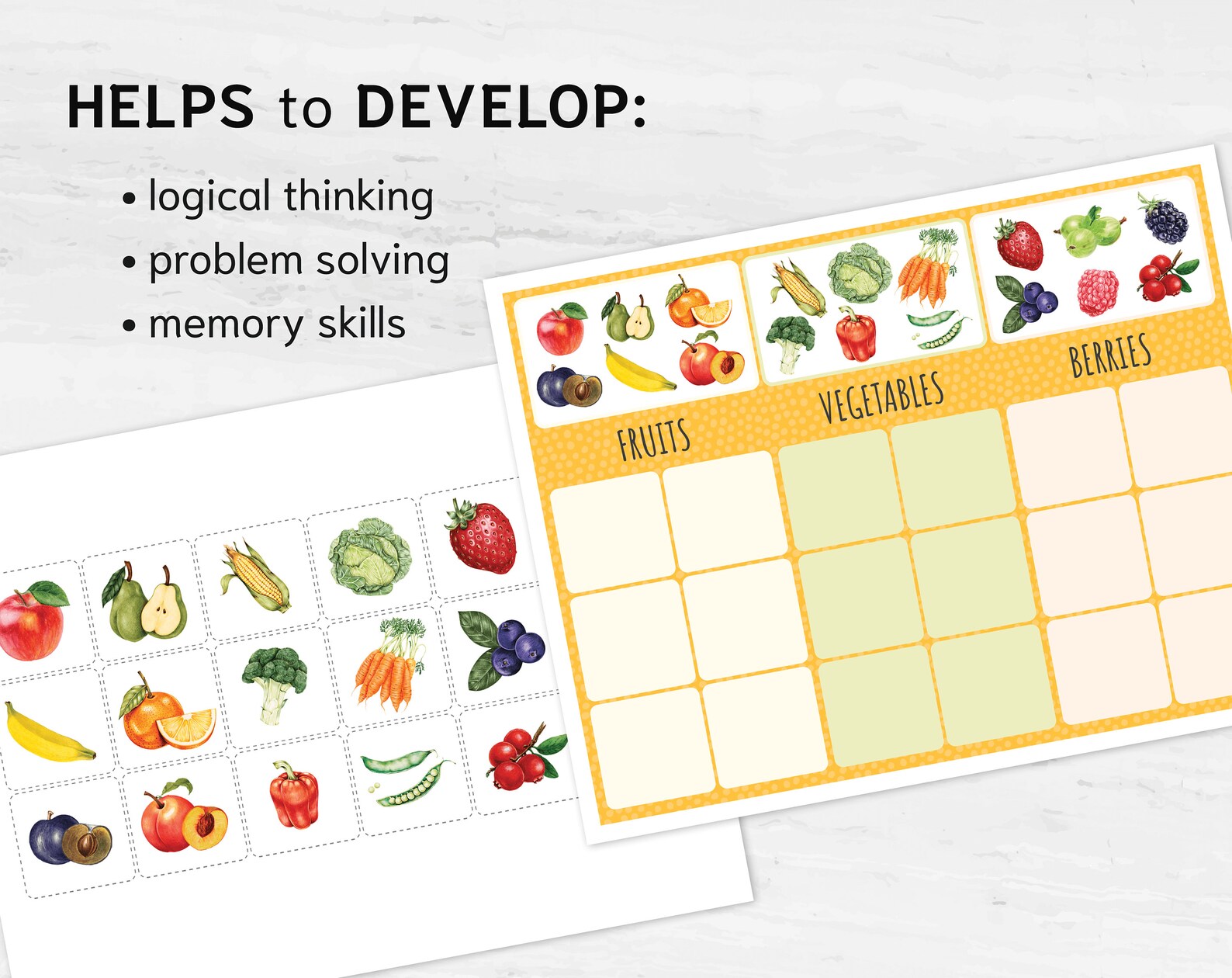 Preschool Category Sorting Activity. Printable Montessori Math ...
