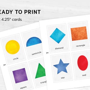 Montessori Shapes Flashcards: Early Learning Geometry Cards (PDF) - Etsy