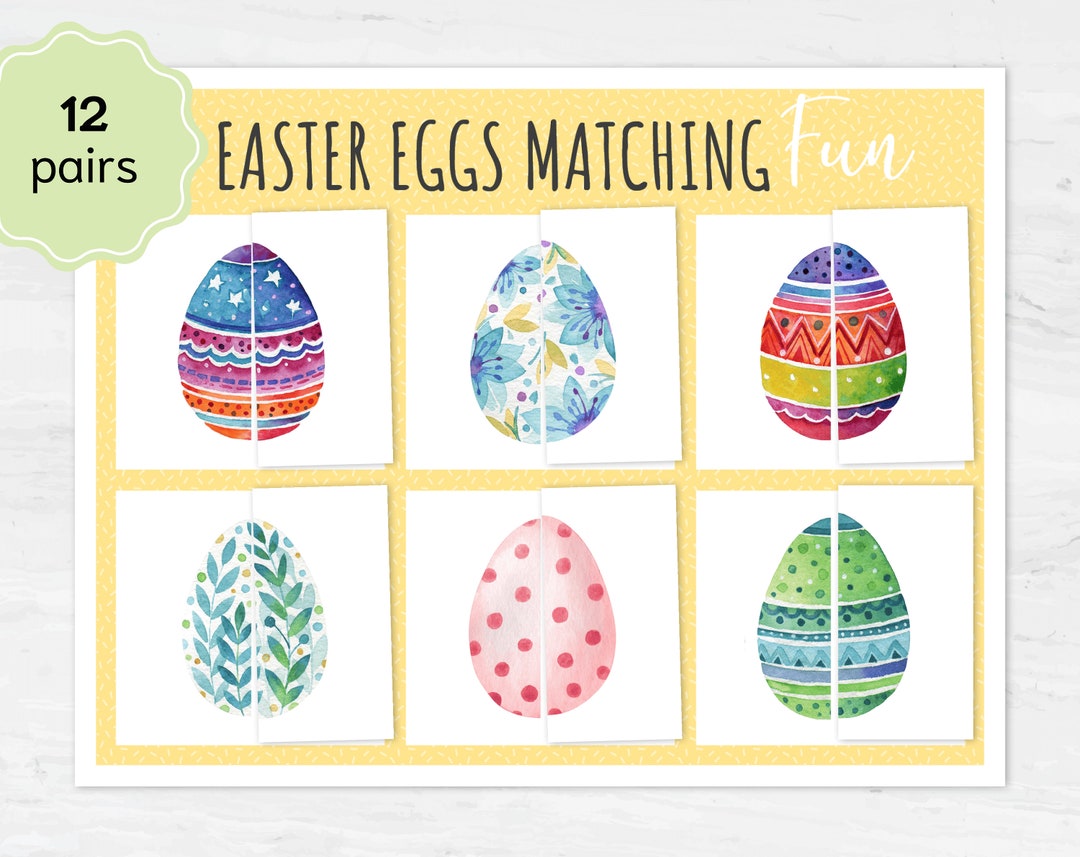 Easter Egg Matching Game for Toddlers, Montessori Materials - Fun and ...