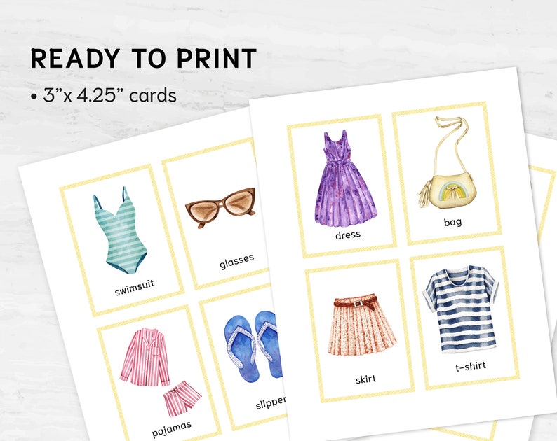 Montessori Clothes Flashcards a Printable Homeschool Material With ...