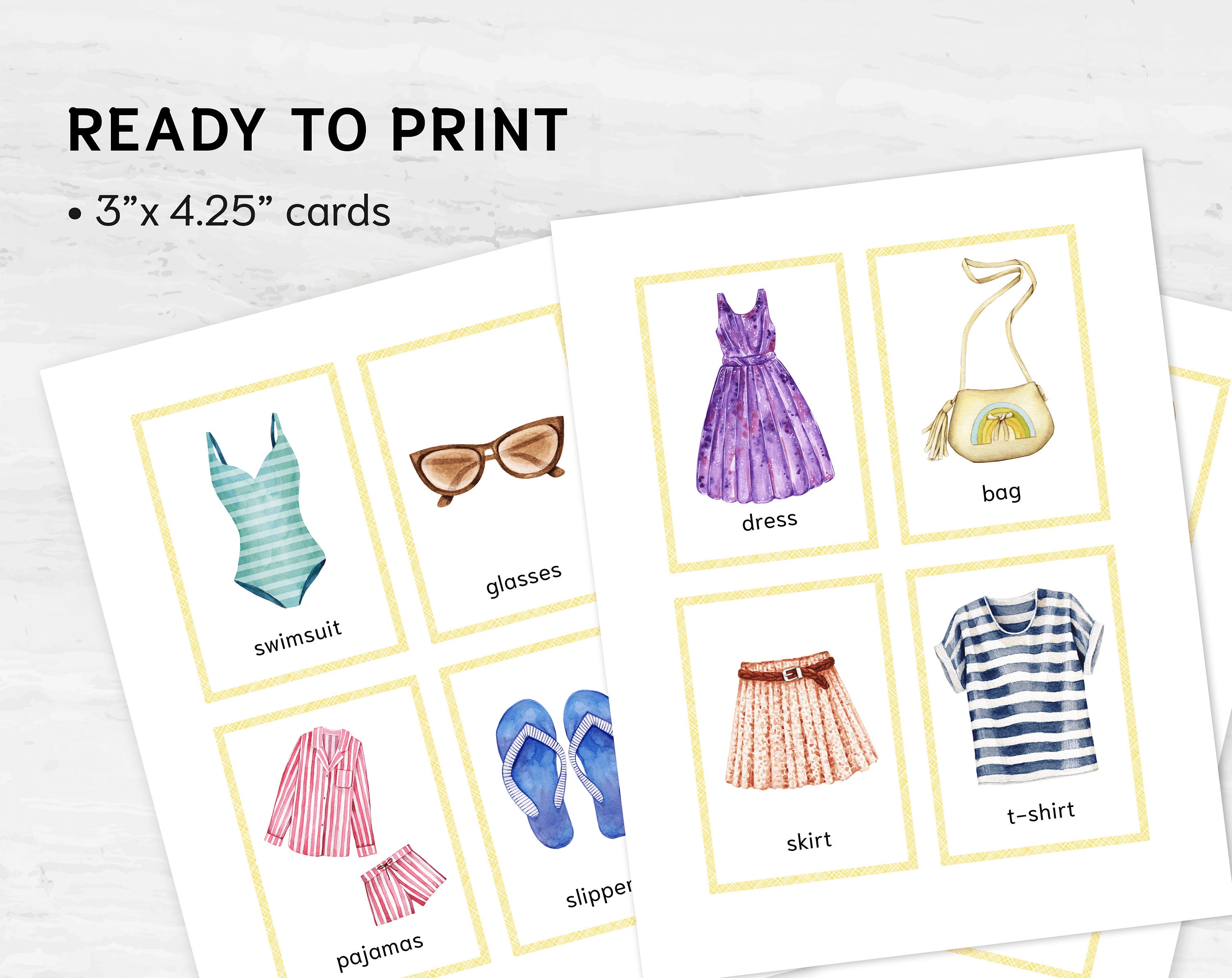 Montessori Clothes Flashcards - a Printable Homeschool Material With ...