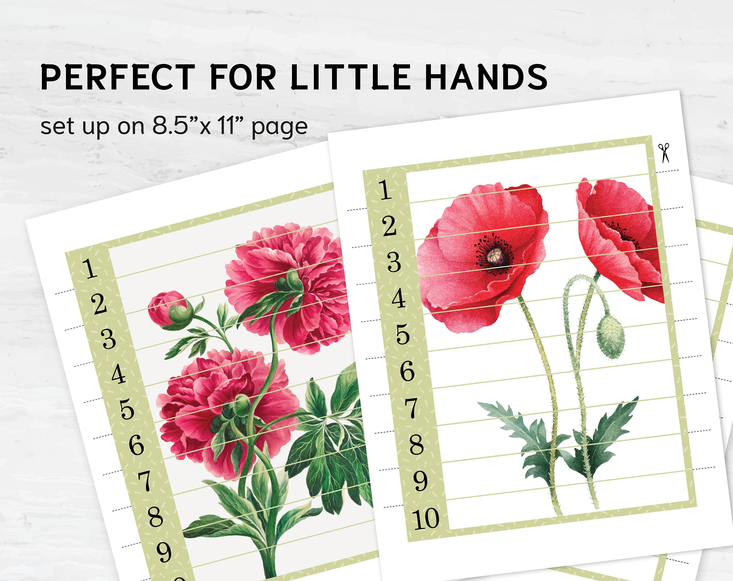 Flower Number Puzzle – Fun Counting Activity for Kids. Montessori ...