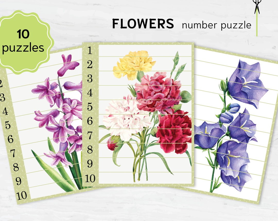 Flower Number Puzzle – Fun Counting Activity for Kids. Montessori ...
