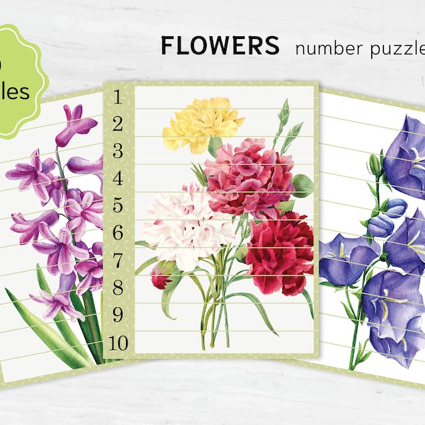 Sea Animals Number Sequence Printable Puzzle. Montessori Preschool Math ...