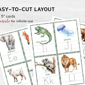 Animal Alphabet Tracing Cards – Printable Letter Learning Activity for ...